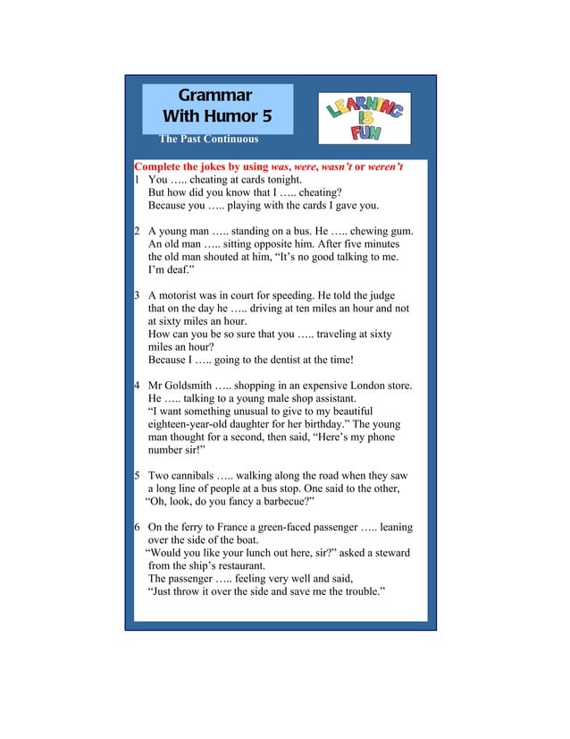 Grammar With Humor 5 | DOC | Humor and Satire | Pop Culture