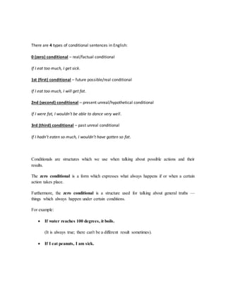 Grammar zero conditional | DOCX