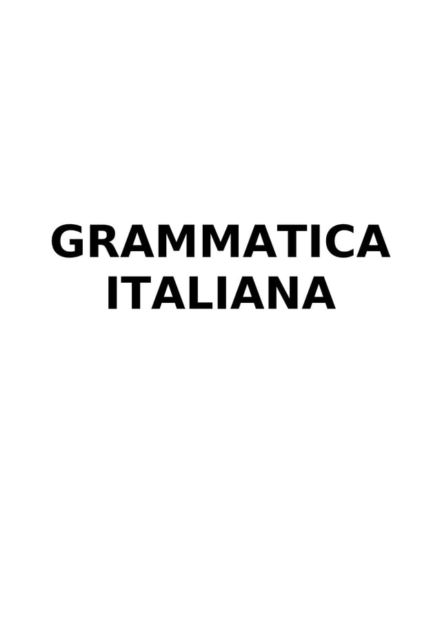Grammatica italiana - gramática italiana | PDF