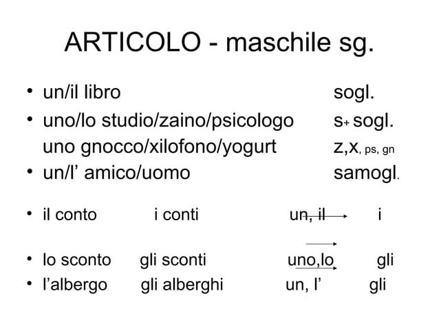 Grammatica italiana poverpoint-articolo 3 | PPT