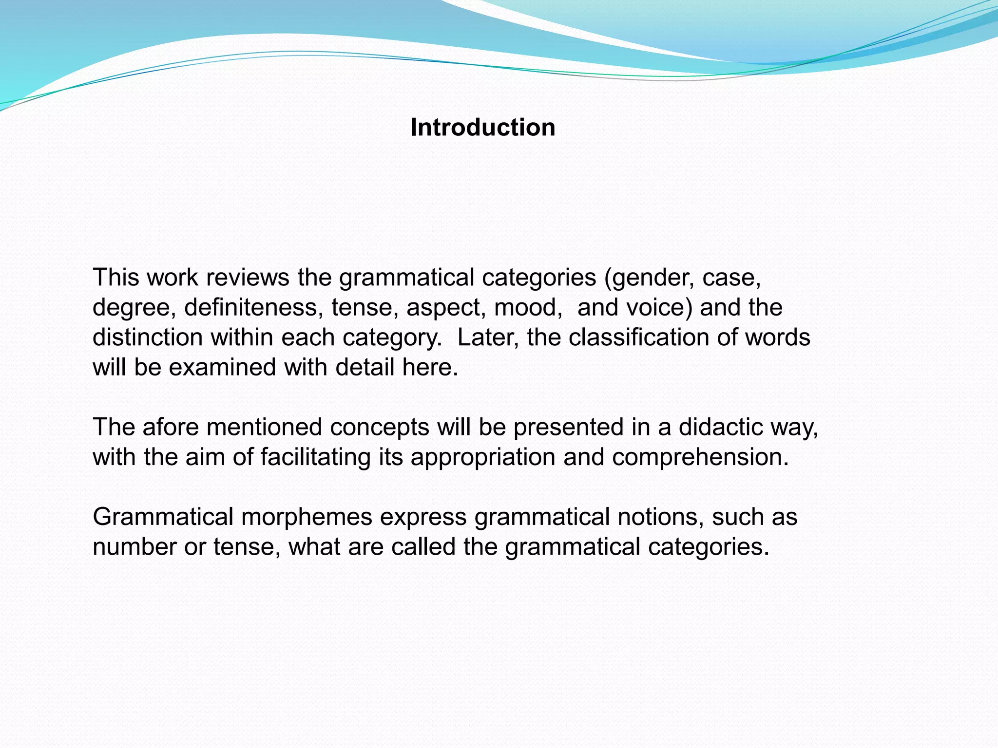 Grammatical categories and word classes | PPTX