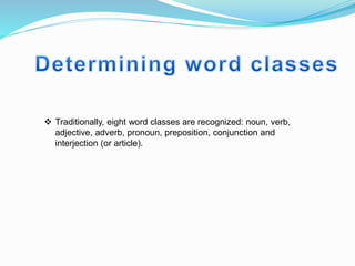 Grammatical categories and word classes | PPTX