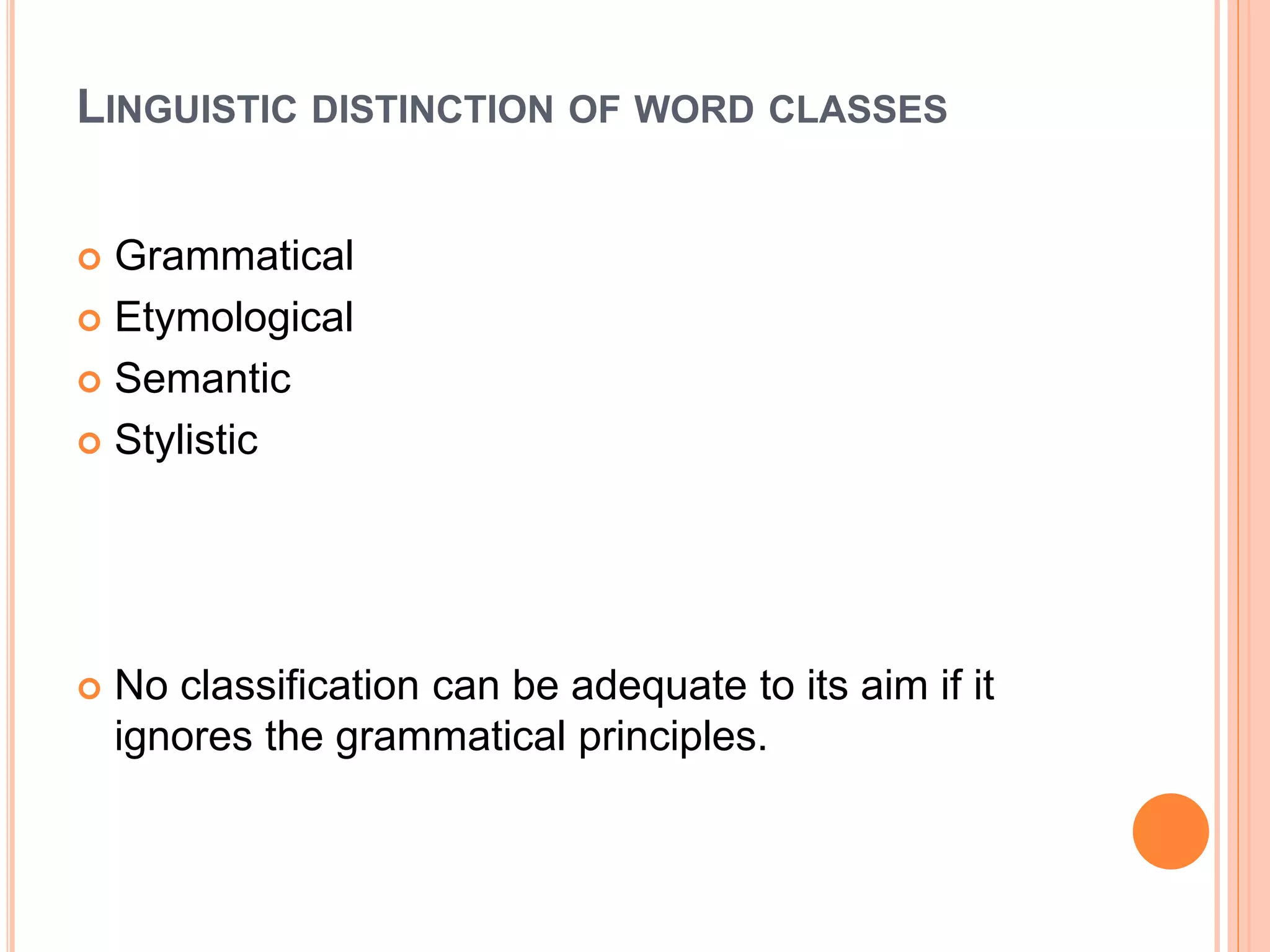 Grammatical classes of words | PPTX