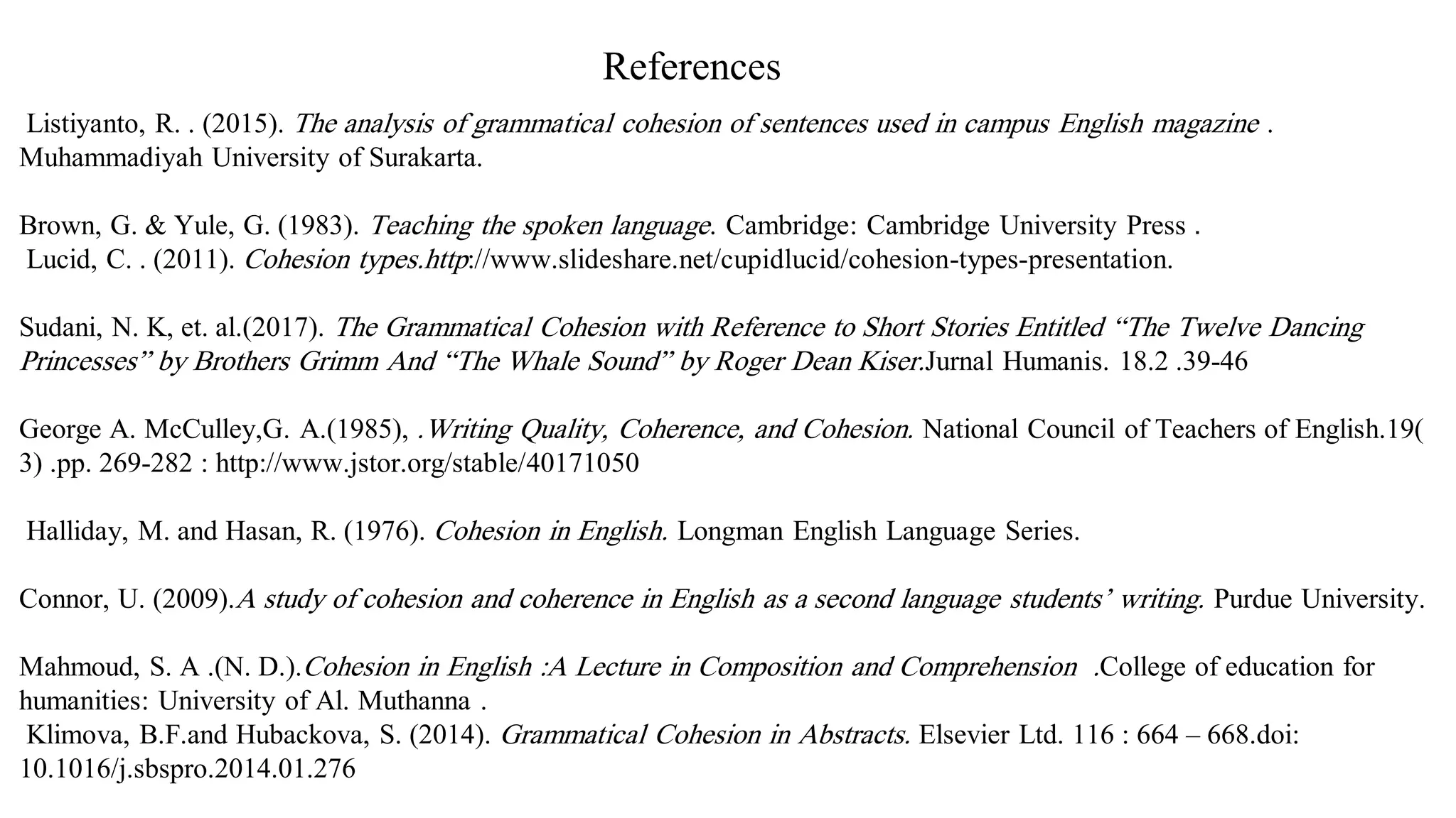 Grammatical cohesion . | PDF