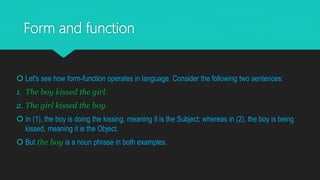 Grammatical form and grammatical function | PPSX