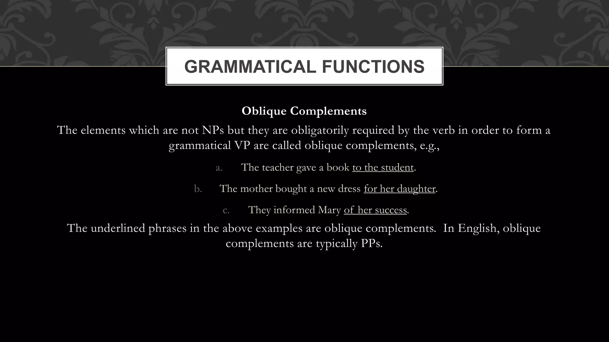 Grammatical functions | PPTX