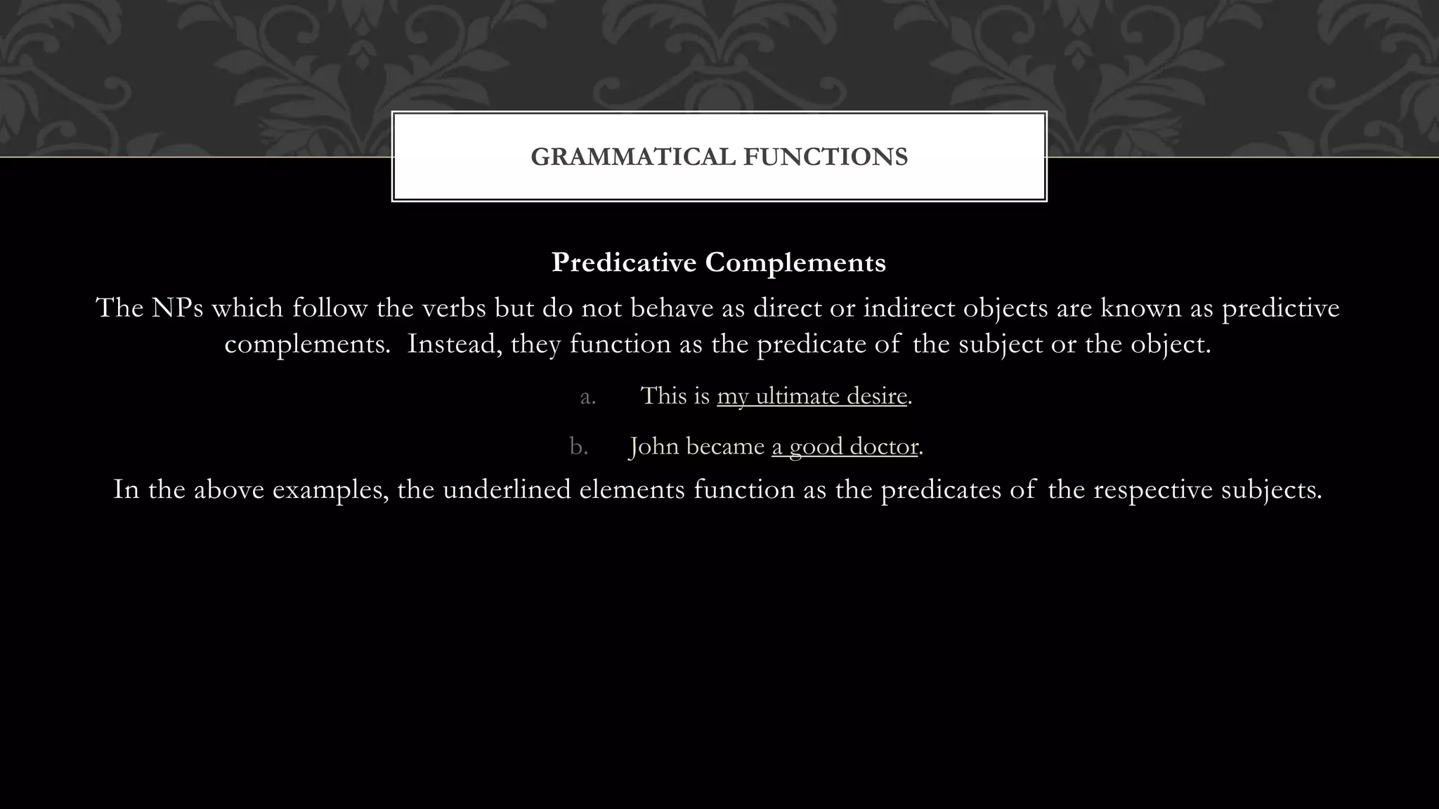 Grammatical functions | PPTX