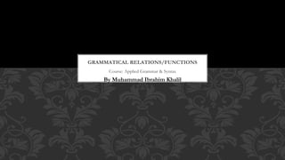 Grammatical functions | PPTX