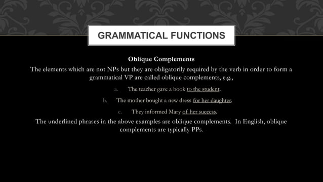 Grammatical functions | PPTX