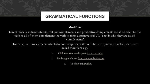 Grammatical functions | PPTX