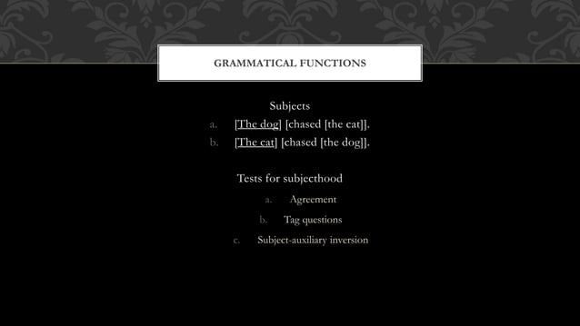 Grammatical functions | PPTX