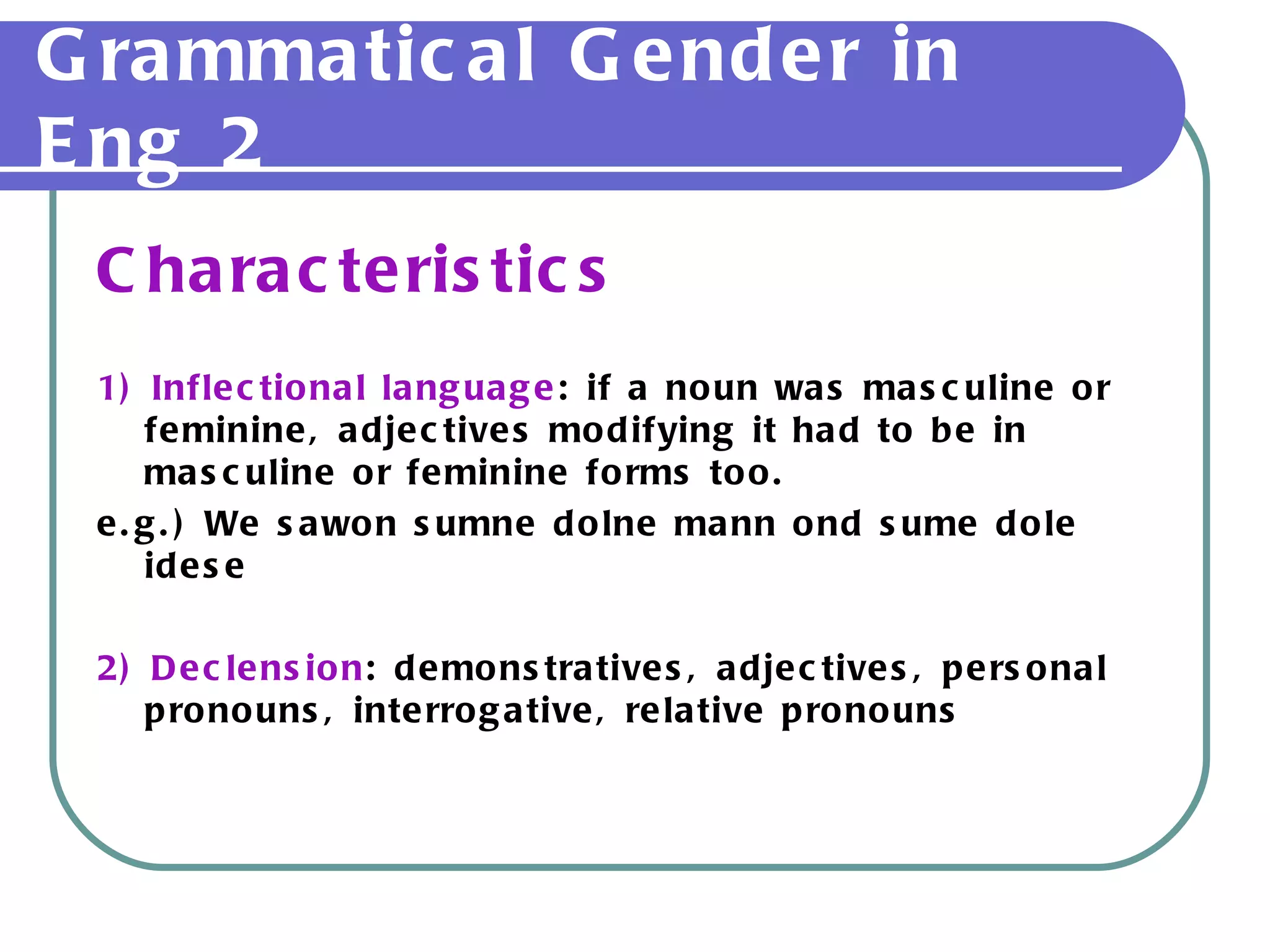 Grammatical gender | PPT