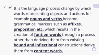 Exploring Grammaticalization: How Words Evolve into Grammar Elements ...