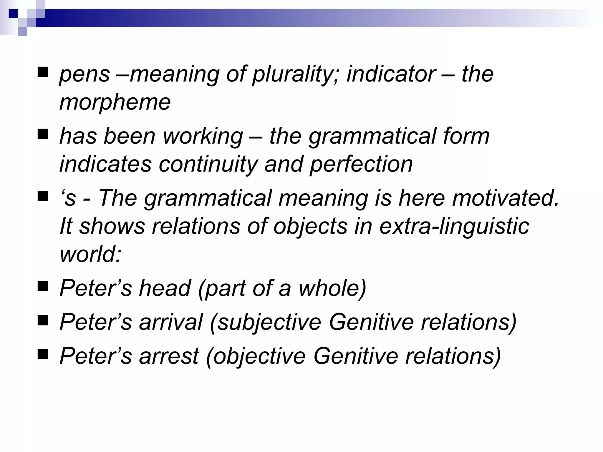 Grammatical meaning | PPT