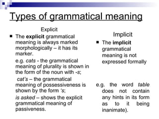 Grammatical meaning | PPT