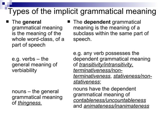 Grammatical meaning | PPT