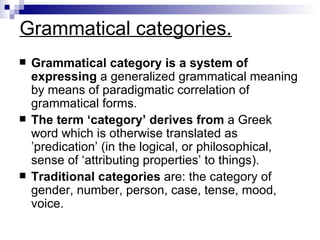 Grammatical meaning | PPT