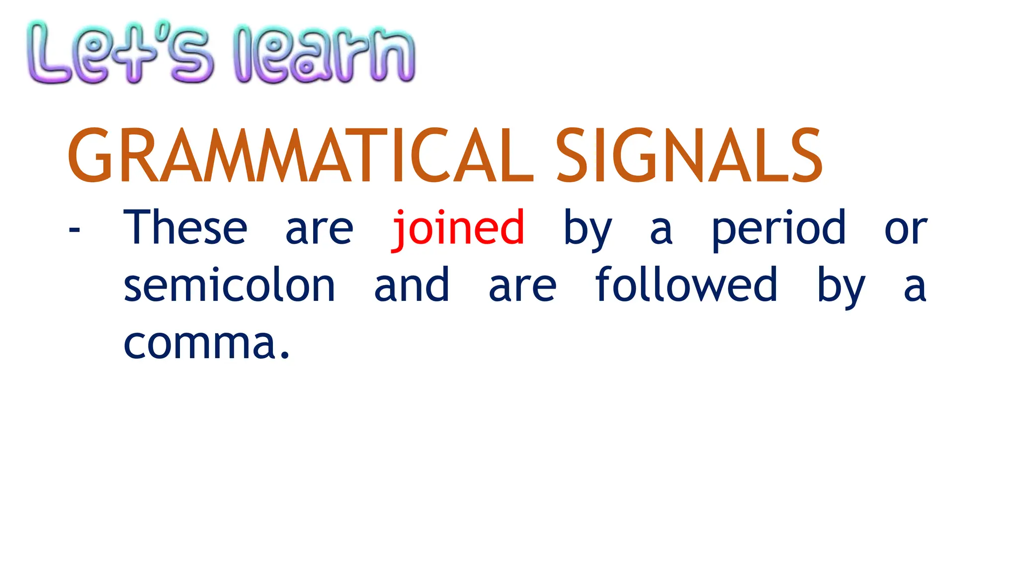Appropriate grammatical signals or expressions | PPTX