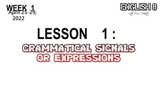Appropriate grammatical signals or expressions | PPTX