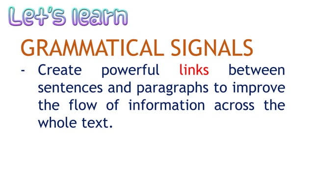 Appropriate grammatical signals or expressions | PPTX