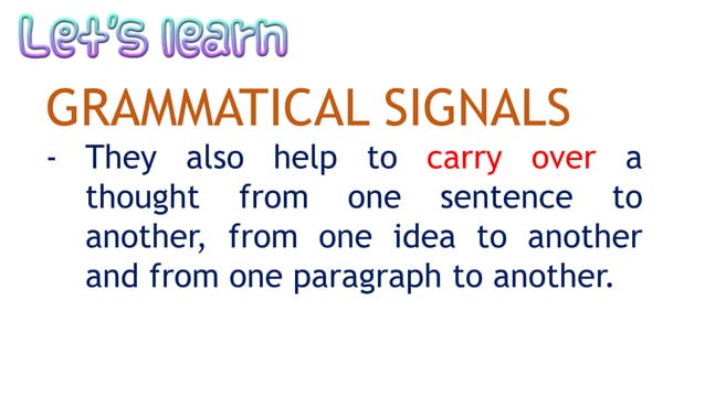 Appropriate grammatical signals or expressions | PPTX
