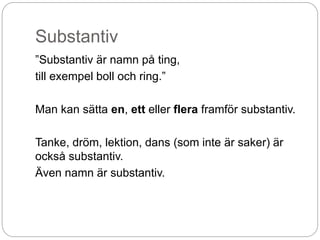 Grammatik; Ordklasserna, Trojenborgsskolan | PPT