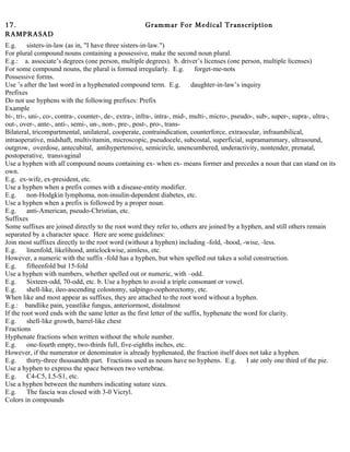 Grammer for medical transcription | DOC