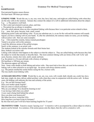 Grammer for medical transcription | DOC