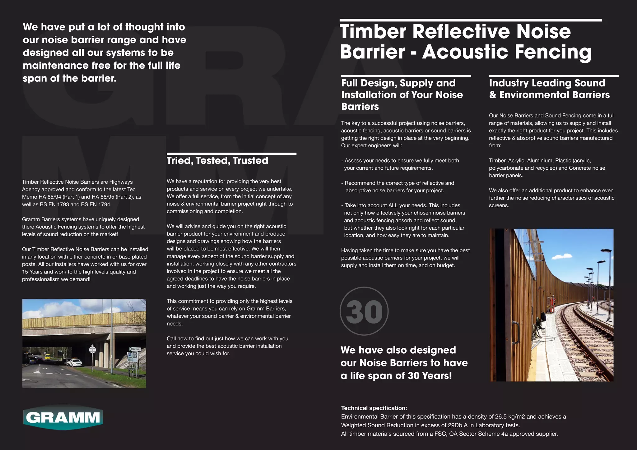 Timber Reflective Noise Barriers specification- Acoustic Fencing | PDF