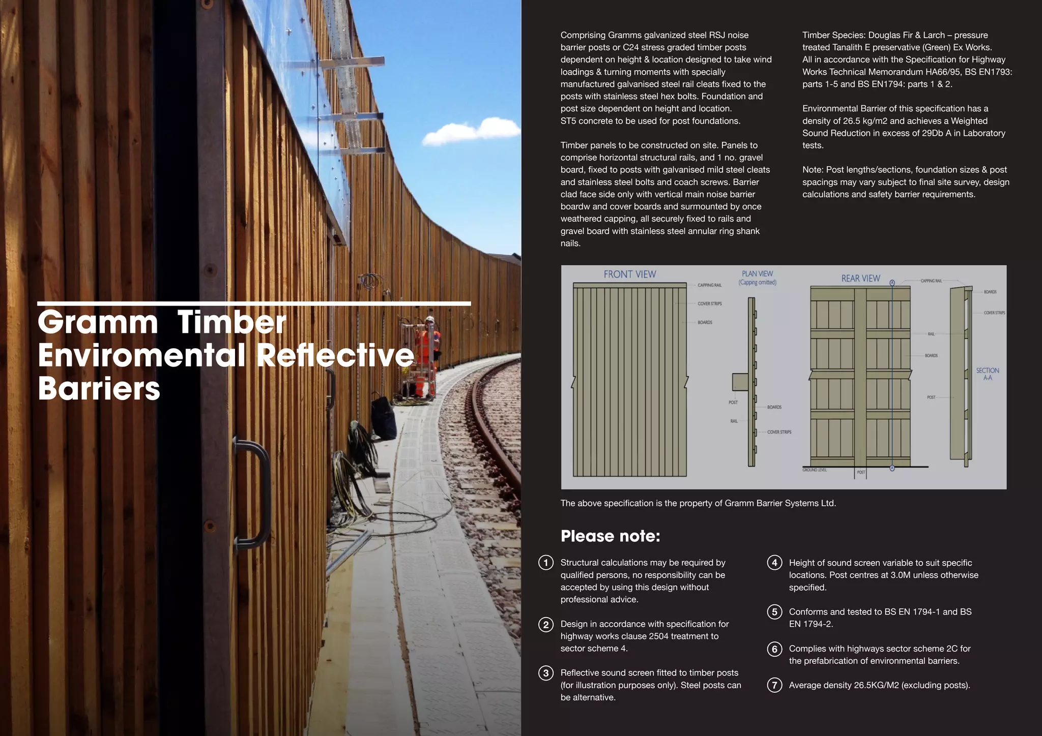 Timber Reflective Noise Barriers specification- Acoustic Fencing | PDF