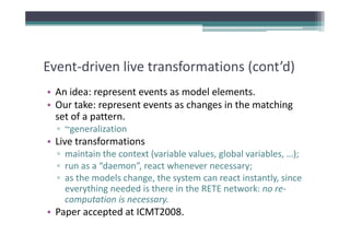 Incremental pattern matching in the VIATRA2 model transformation system | PDF