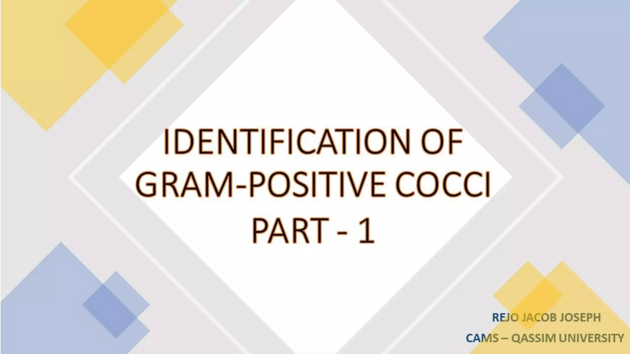 Gram positive cocci identification - Part 1 | PDF