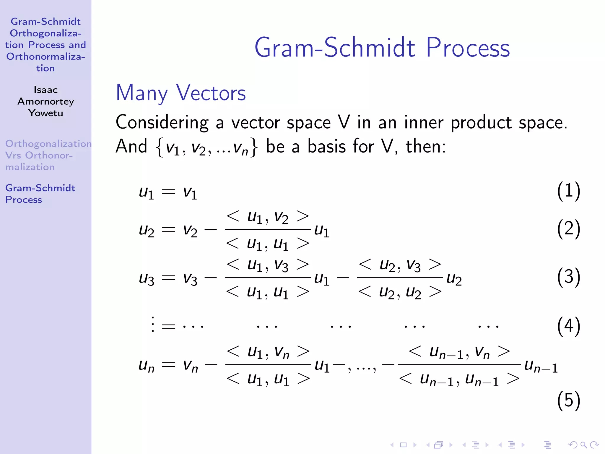 Gram schmidt orthogonalization | Orthonormal Process | PDF