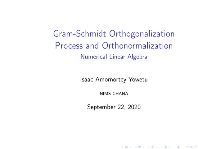 Gram schmidt orthogonalization | Orthonormal Process | PDF
