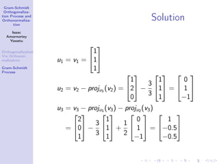 Gram schmidt orthogonalization | Orthonormal Process | PDF