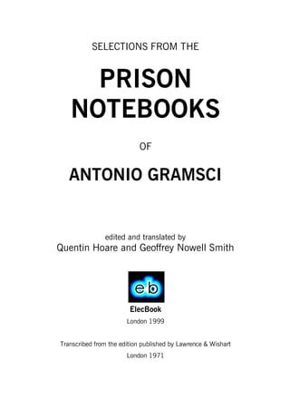 Gramsci prison notebooks vol1 | PDF