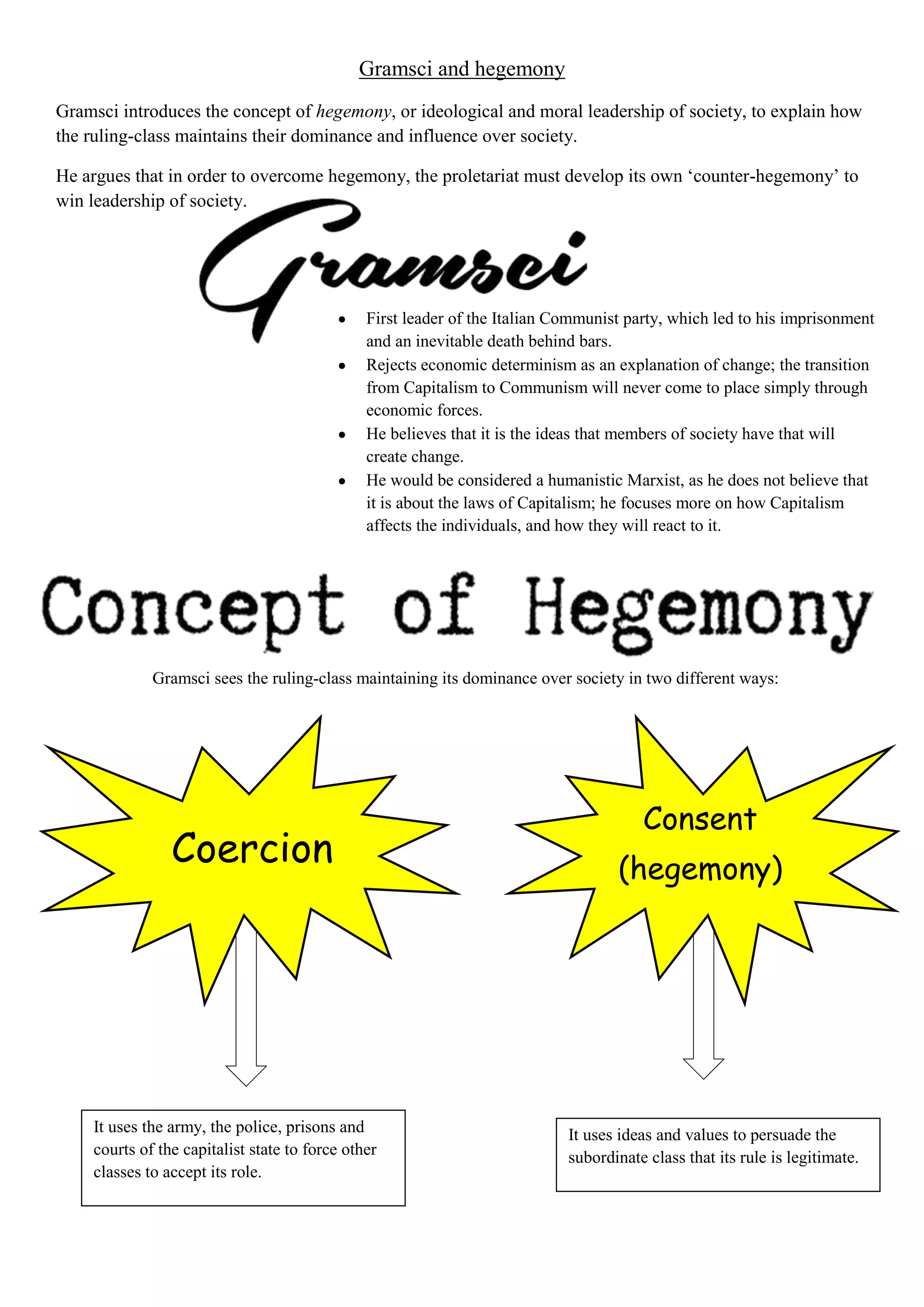 Gramsci and hegemony | DOCX