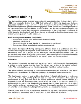 Gram stain for microbiology student | PDF