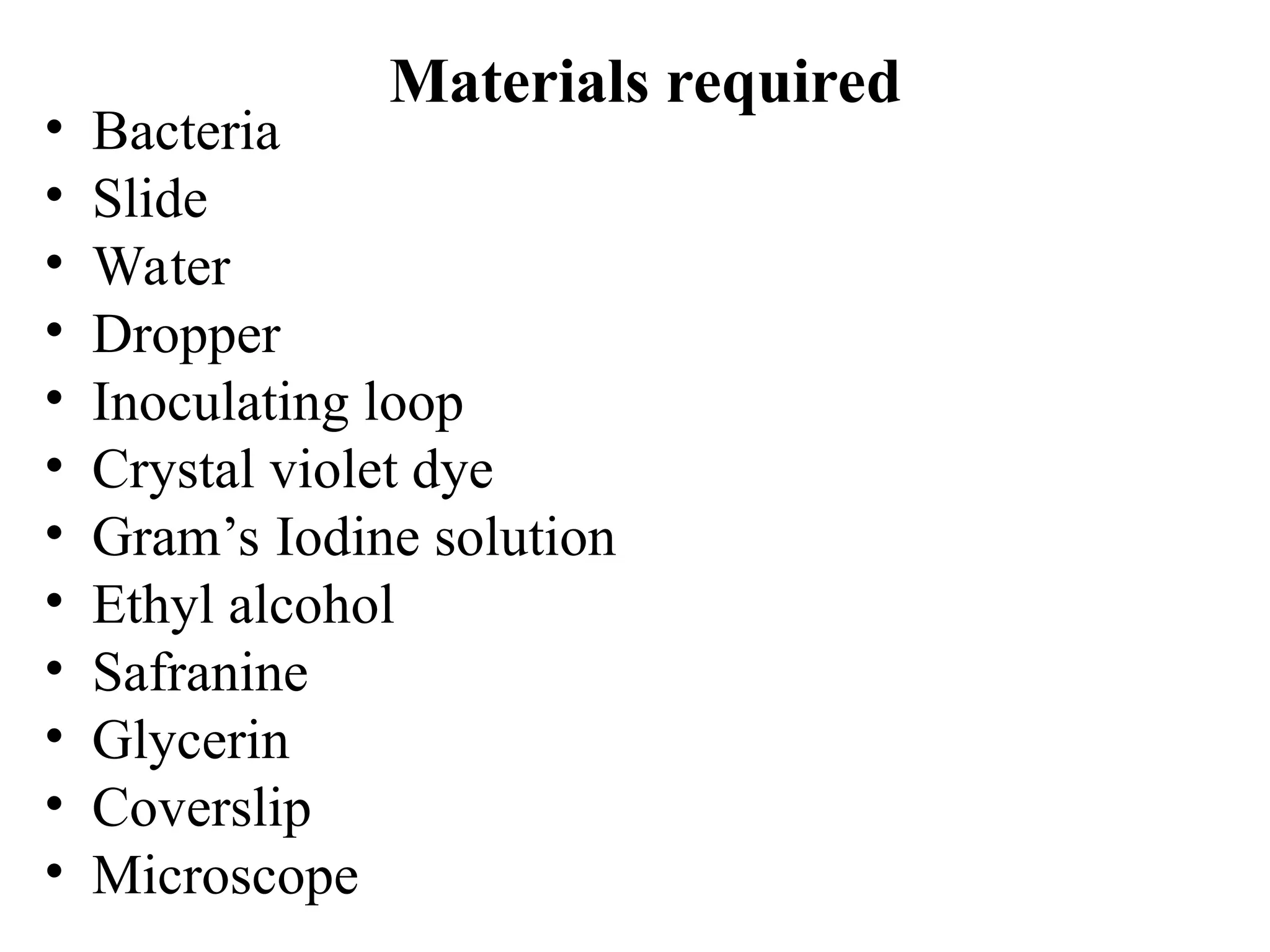 Gram staining, Material and Staining Procedure | PPT