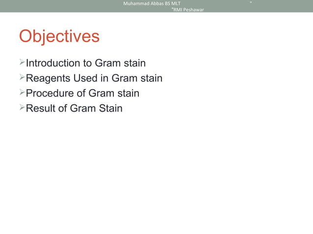 Gram stain procedure | PPT | Chemistry | Science