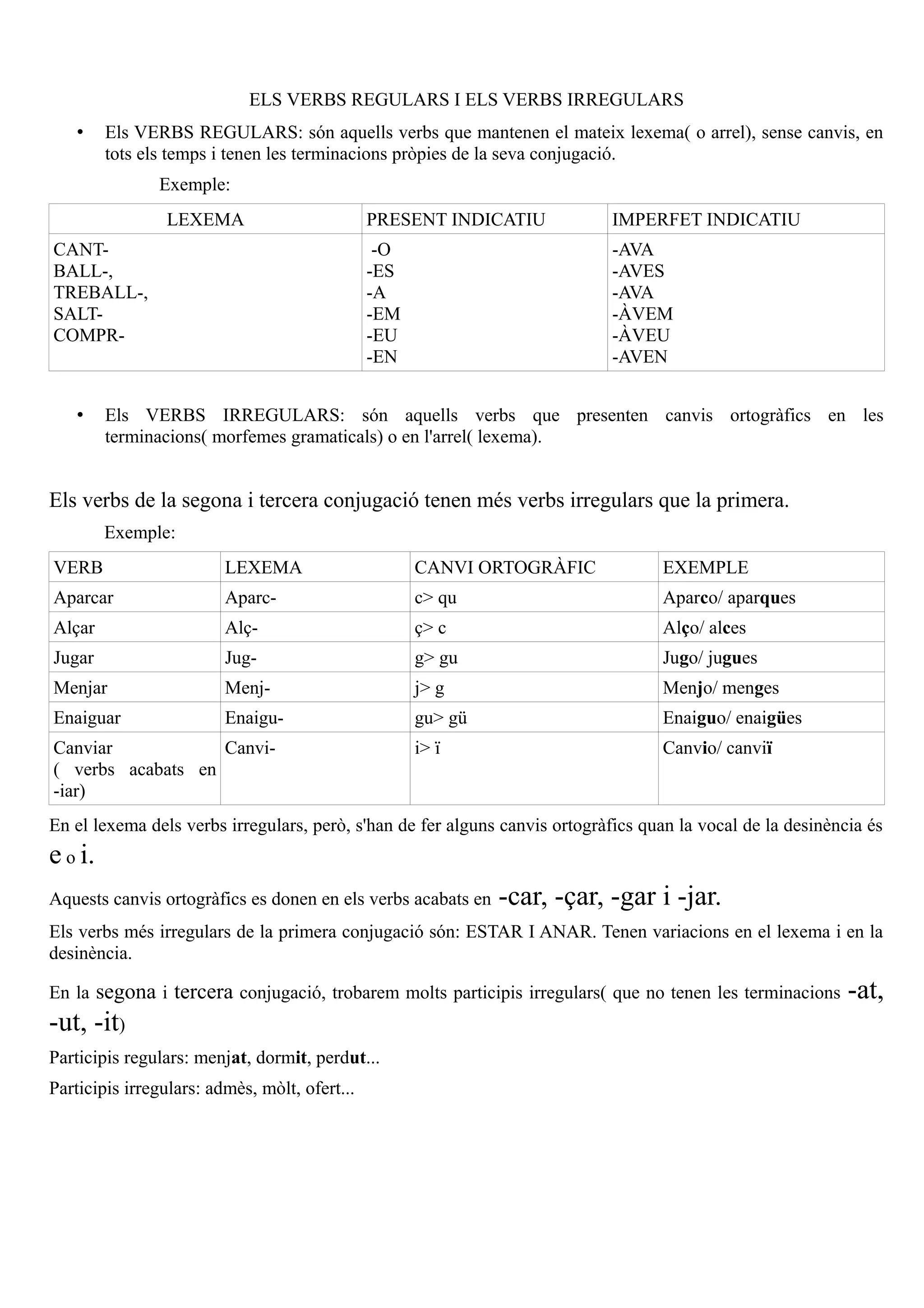 VERBS I FLEXIÓ VERBAL | PDF