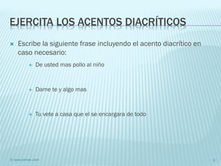 Gramática castellana. Acentos diacriticos | PDF | Books and Literature