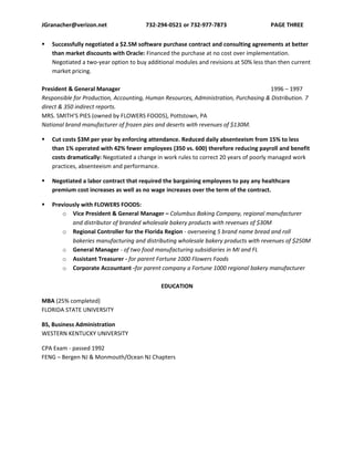 Jim Granacher\'s Resume | DOC