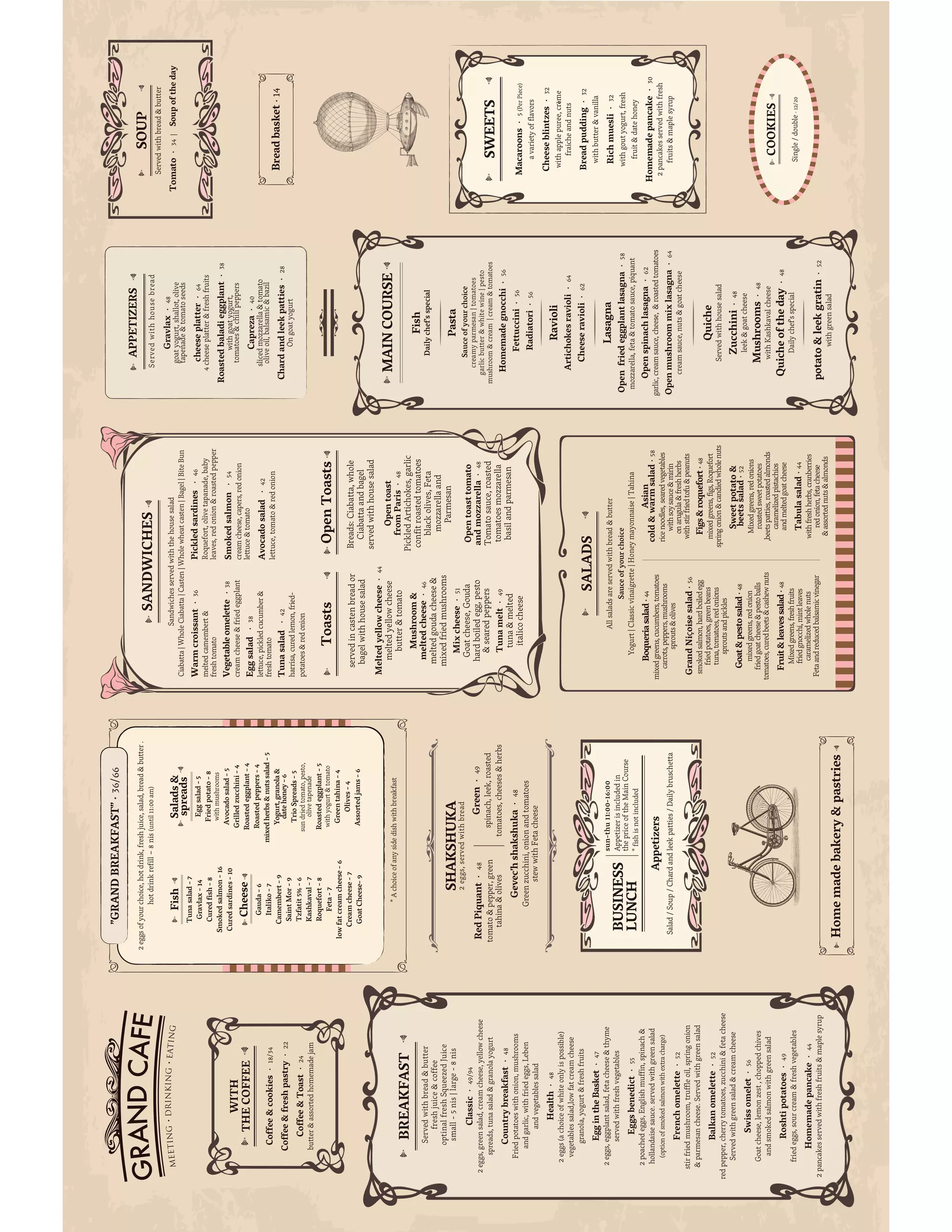Grand cafe english menu page 1 jan13 | PDF