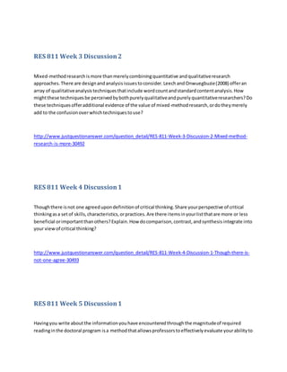 Grand canyon university res 811 homework help | DOCX