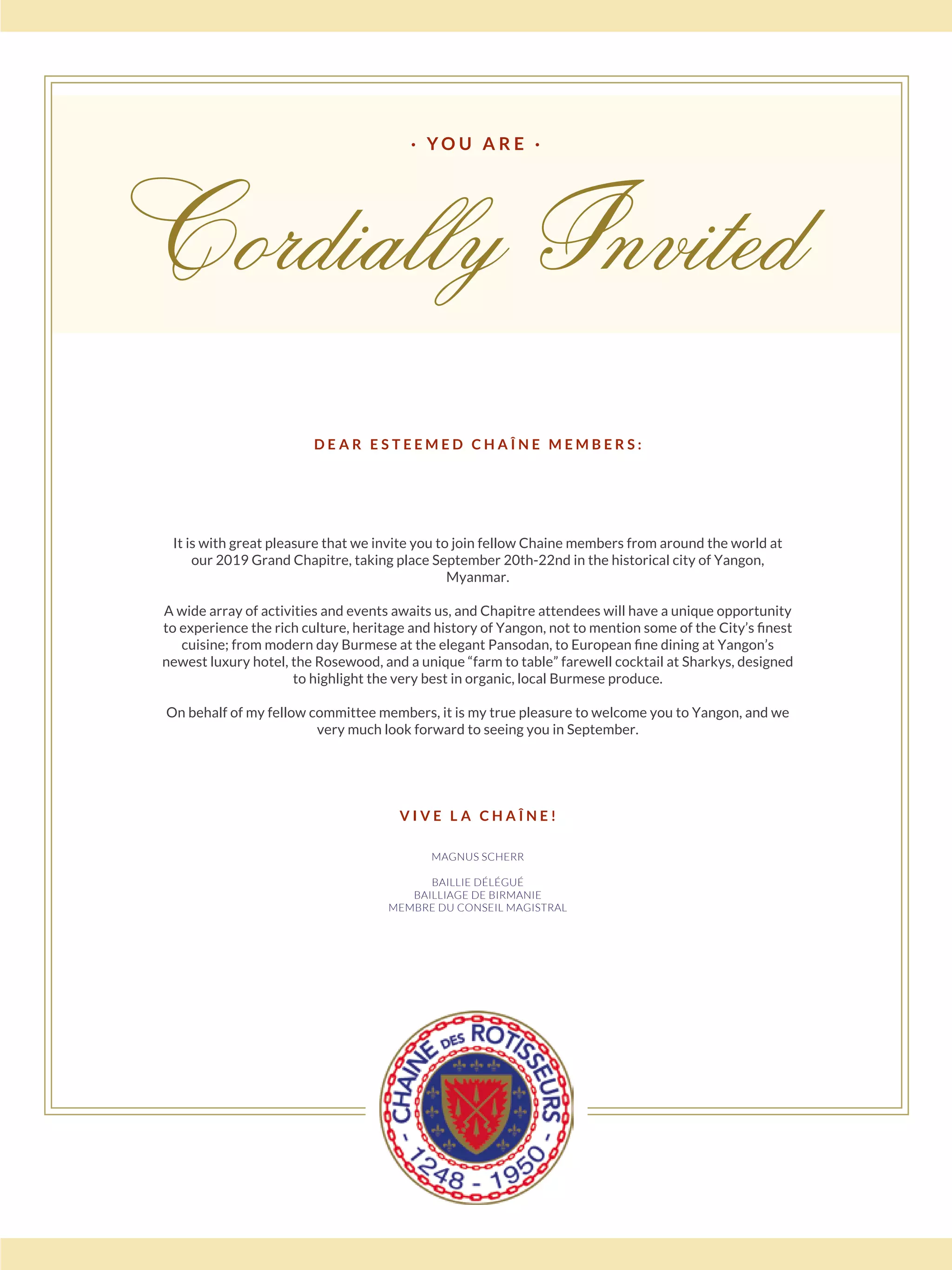 Yangon Myanmar Grand Chapitre 2019 Brochure | PDF