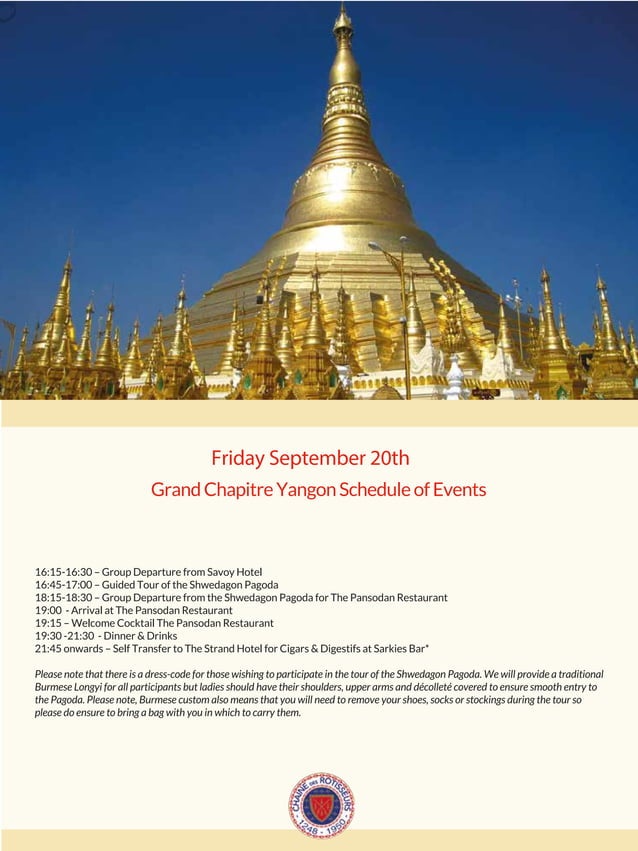 Yangon Myanmar Grand Chapitre 2019 Brochure | PDF