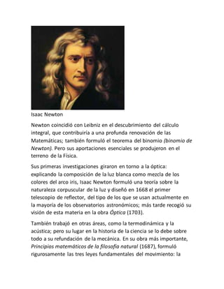 Grandes personajes de la física clásica | DOCX