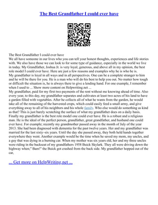 Grandfather Descriptive Essay | PDF