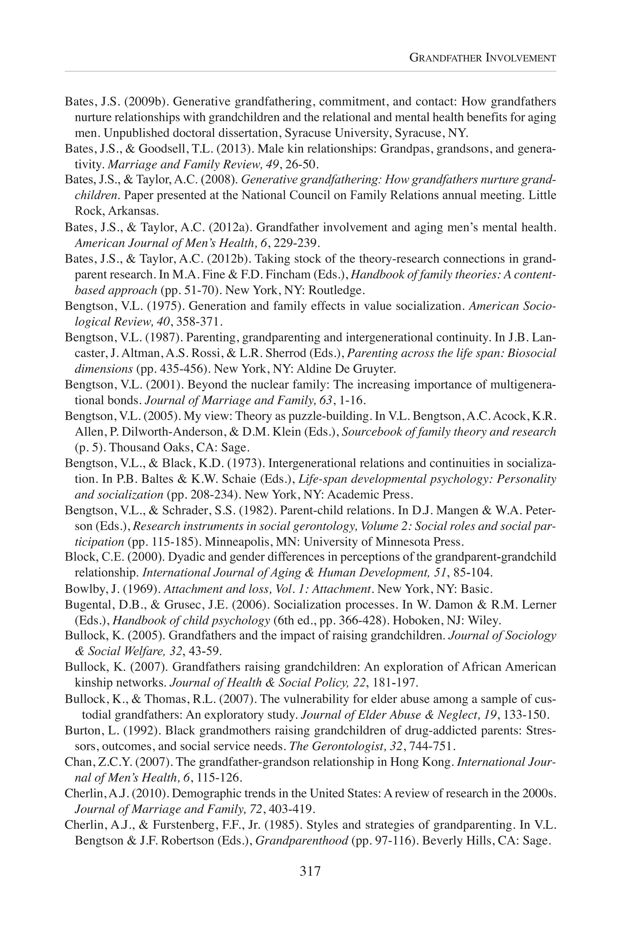 Grandfather Involvement: Contact Frequency, Participation in Activities ...